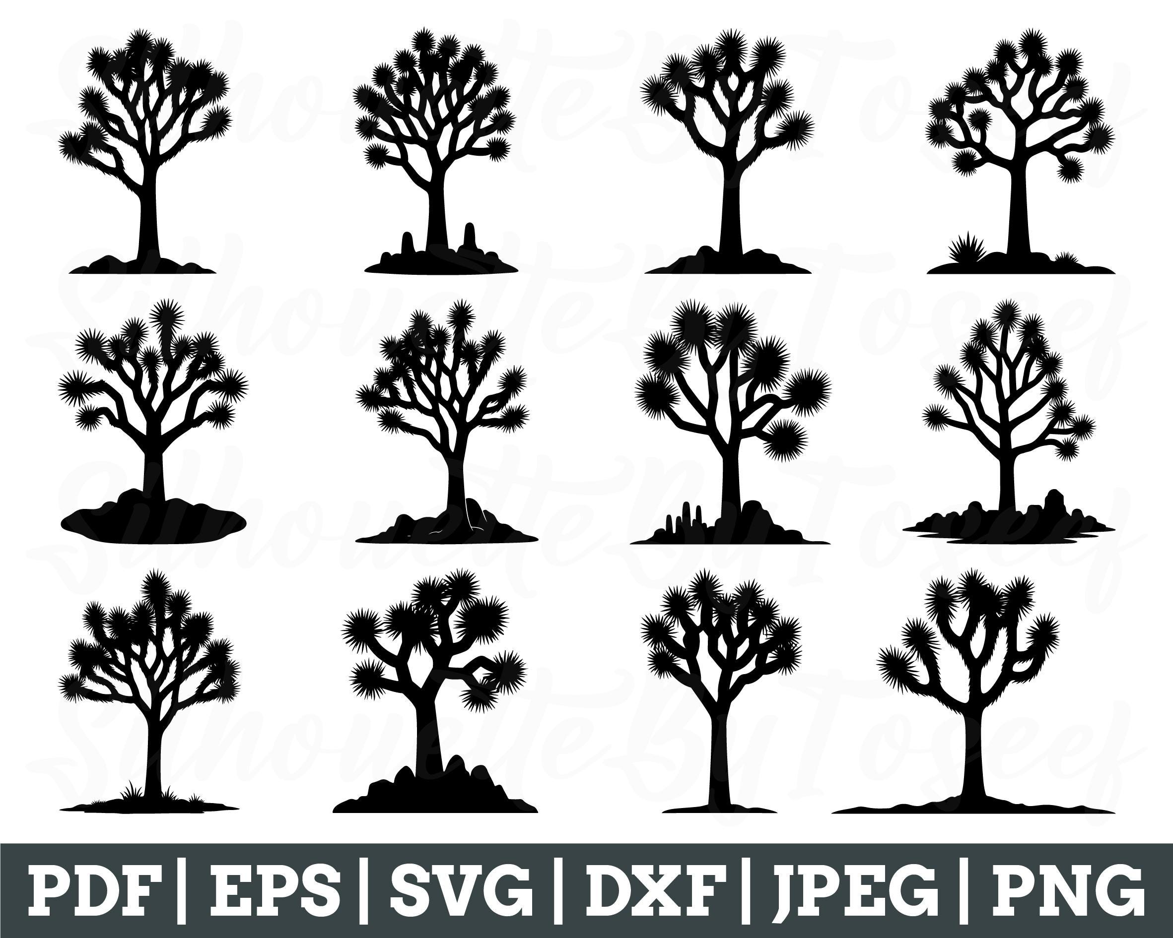 Joshua Tree Svg, Joshua Tree Cut File, Joshua Tree Vector, Joshua Dxf ...