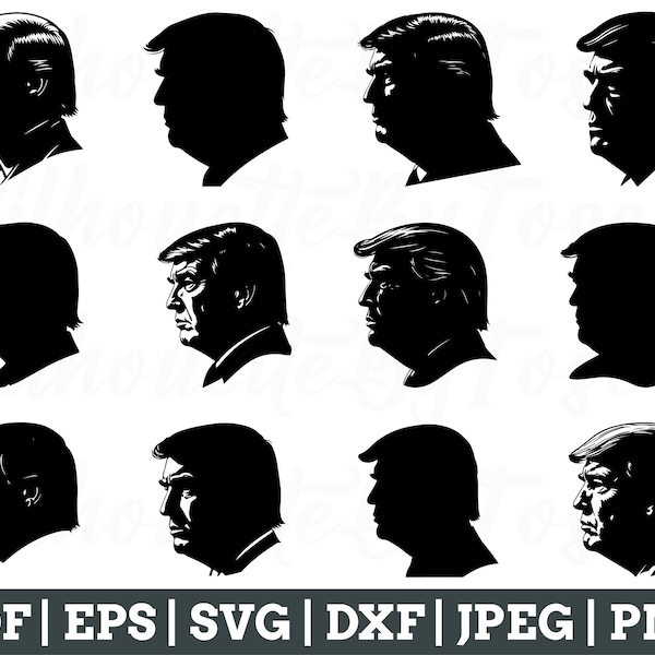 Donald Trump Clipart Black and White - Etsy UK