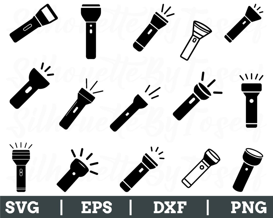 Flashlight Svg, Flashlight Silhouette, Flashlight Vector, Flashlight ...