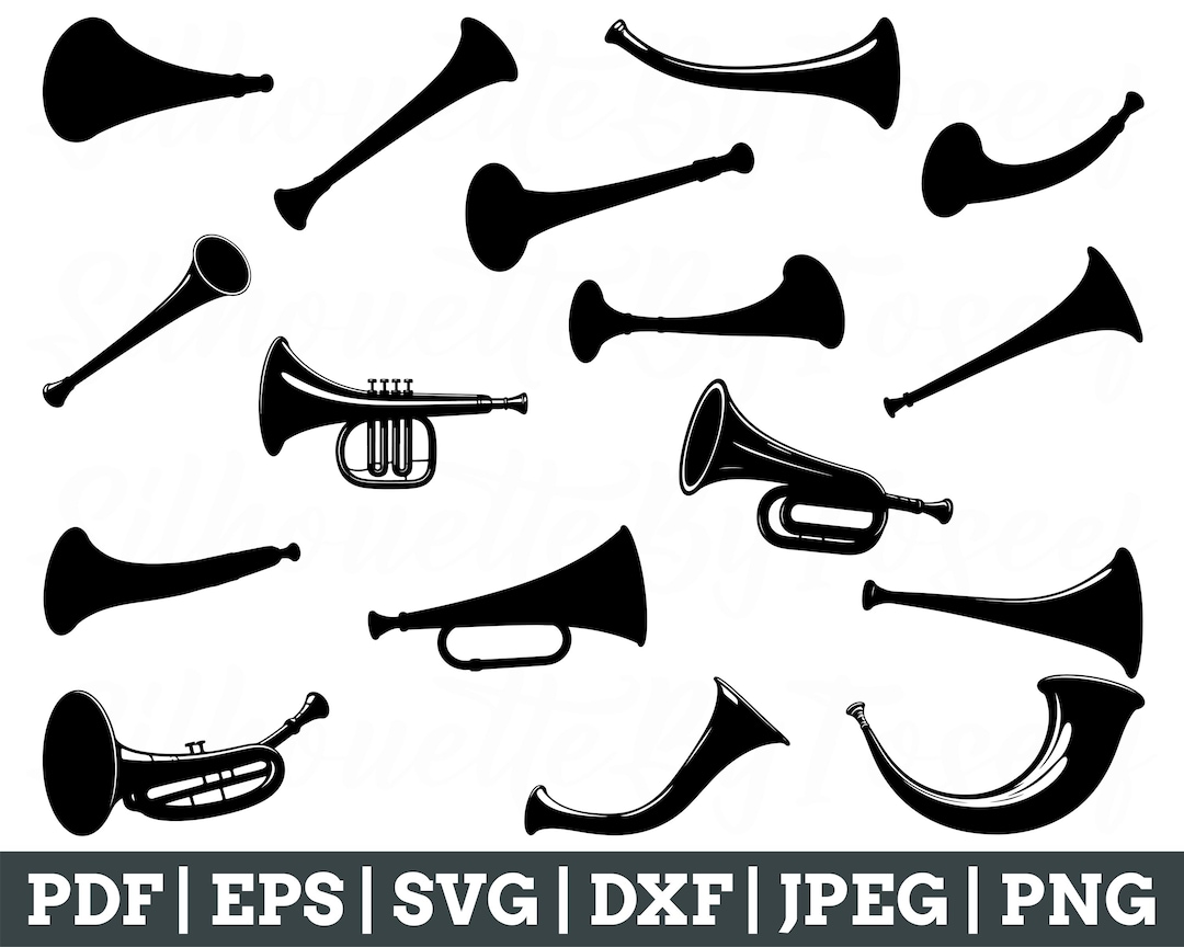 Horn Svg, Horn Cut File, Horn Silhouette, Horn Cricut, Horn Vector ...