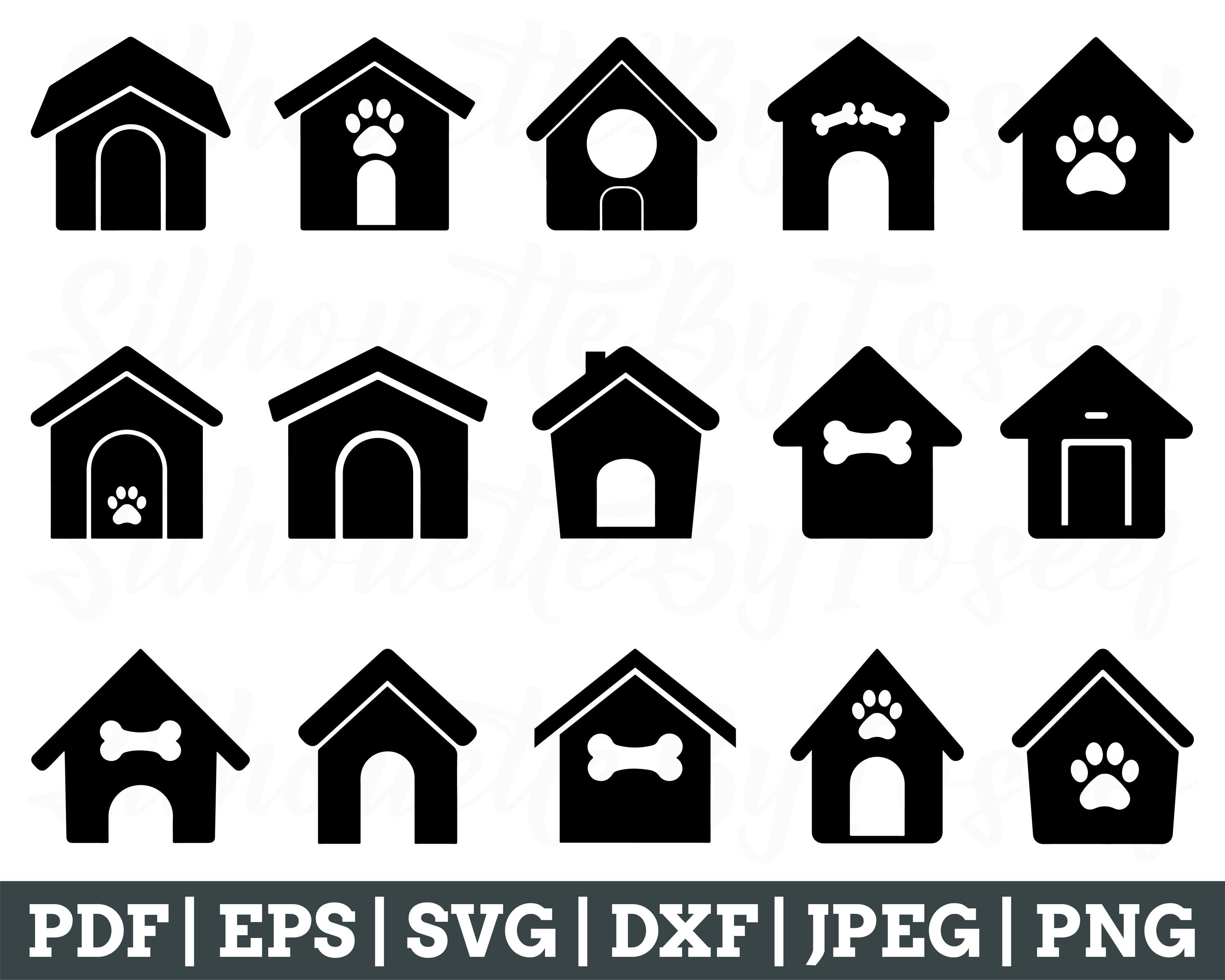Dog House Svg, Dog House Cut File, Dog House Silhouette, Dog House Dxf ...