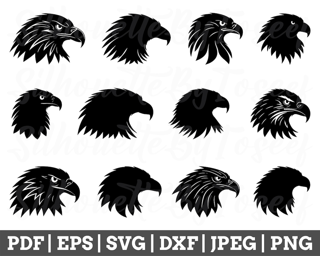 Eagle Head Svg, Eagle Head Cut File, Eagle Head Silhouette, Eagle Head ...