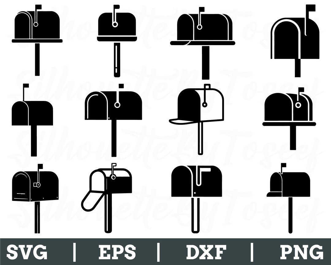 Mailbox Svg, Mailbox Silhouette, Mailbox Vector, Mailbox Cut File, Dxf ...