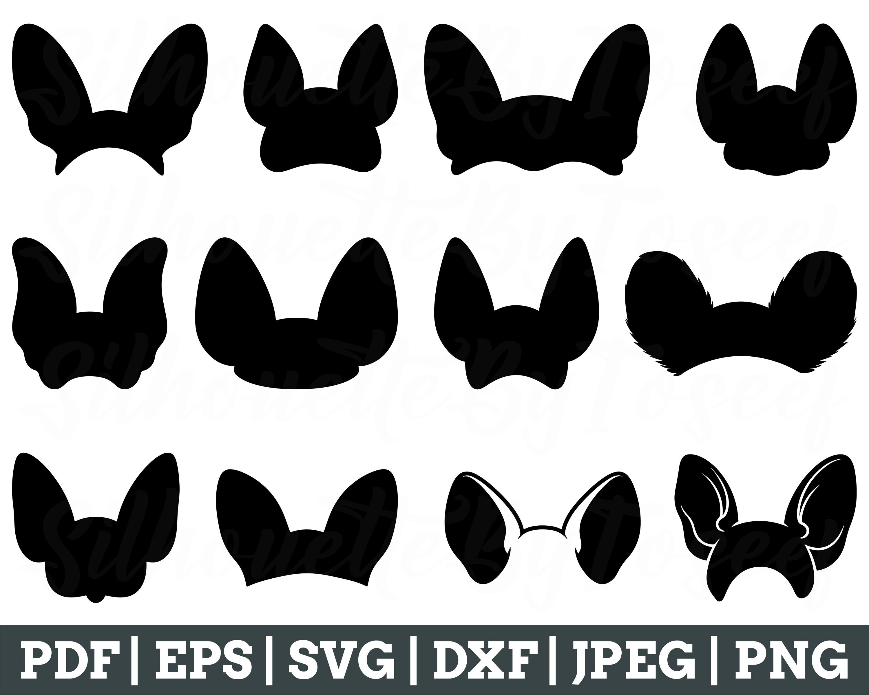 Cartoon Dog Ear Svg, Dog Ear Cut File, Dog Ear Silhouette, Dog Ear ...