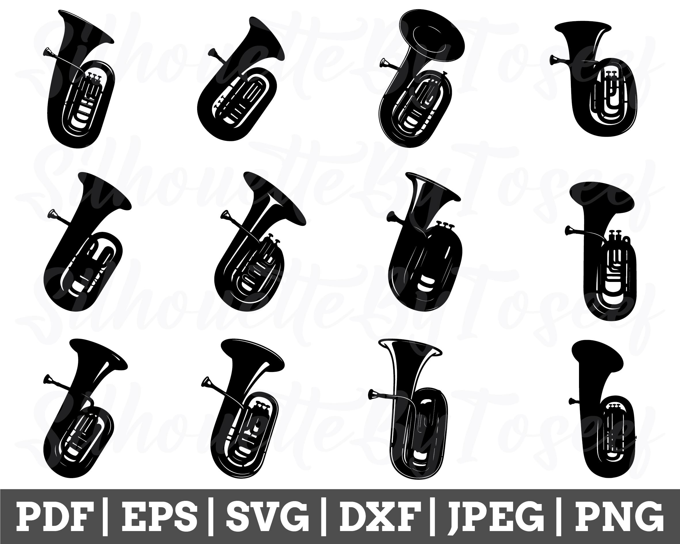 Tuba Svg, Tuba Vector, Tuba Silhouette, Tuba Vector, Tuba Jpeg, Png - Etsy