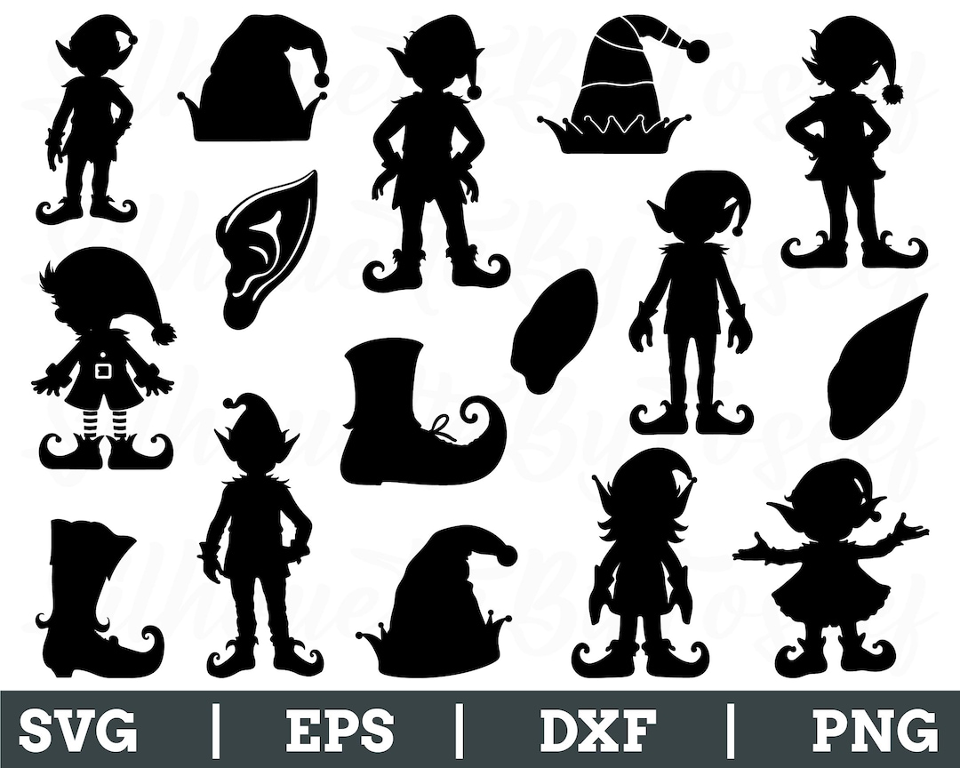 Elf Svg, Elf Silhouette, Elf Cut File, Elf Cricut, Elf Vector, Dxf, Png ...