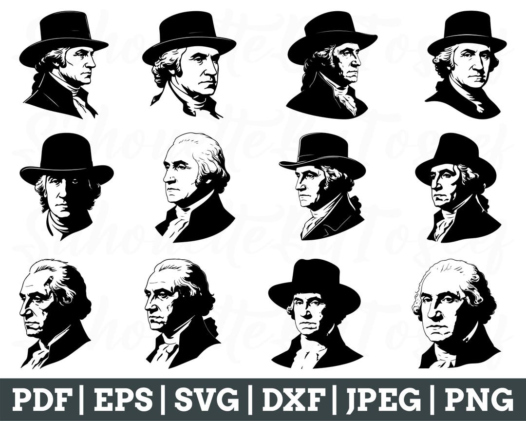 George Washington Head Profile Svg, George Washington Face, George ...