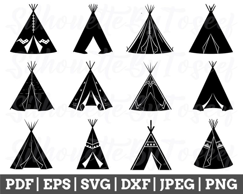 Teepee Svg, Teepee Silhouette, Teepee Cut File, Teepee Vector, Teepee ...