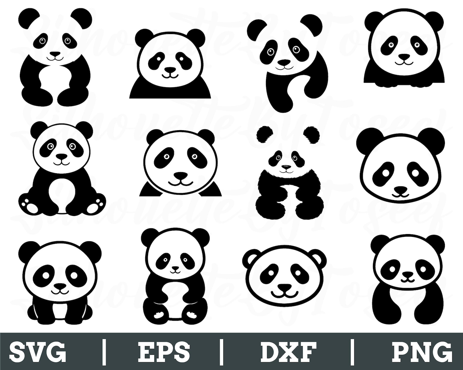 Cute Panda Svg, Panda Head Vector, Panda Cut File, Panda Dxf, Png - Etsy