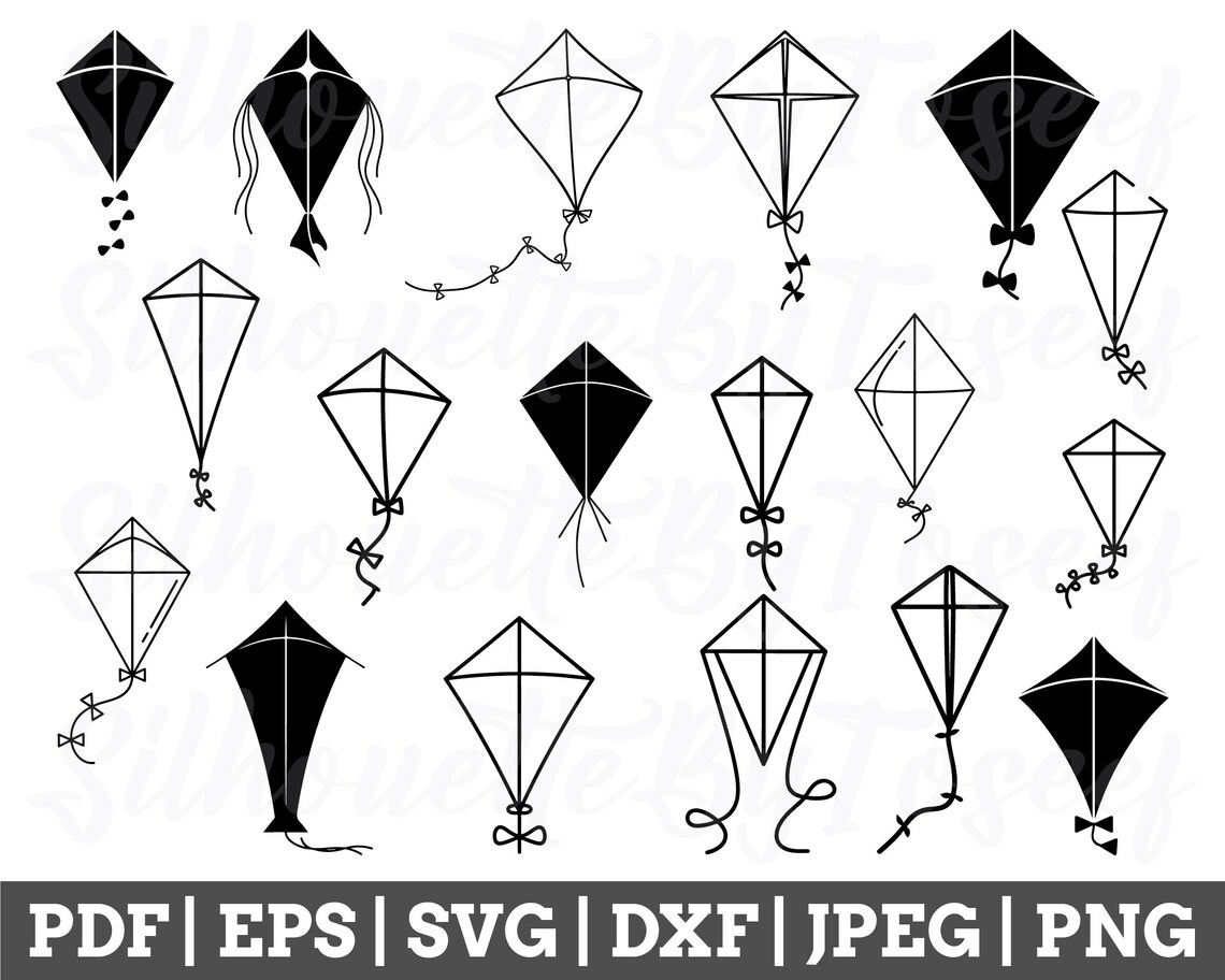 Kite Svg, Kite Cut File, Kite Dxf, Kite Vector, Kite Silhouette, Jpeg ...