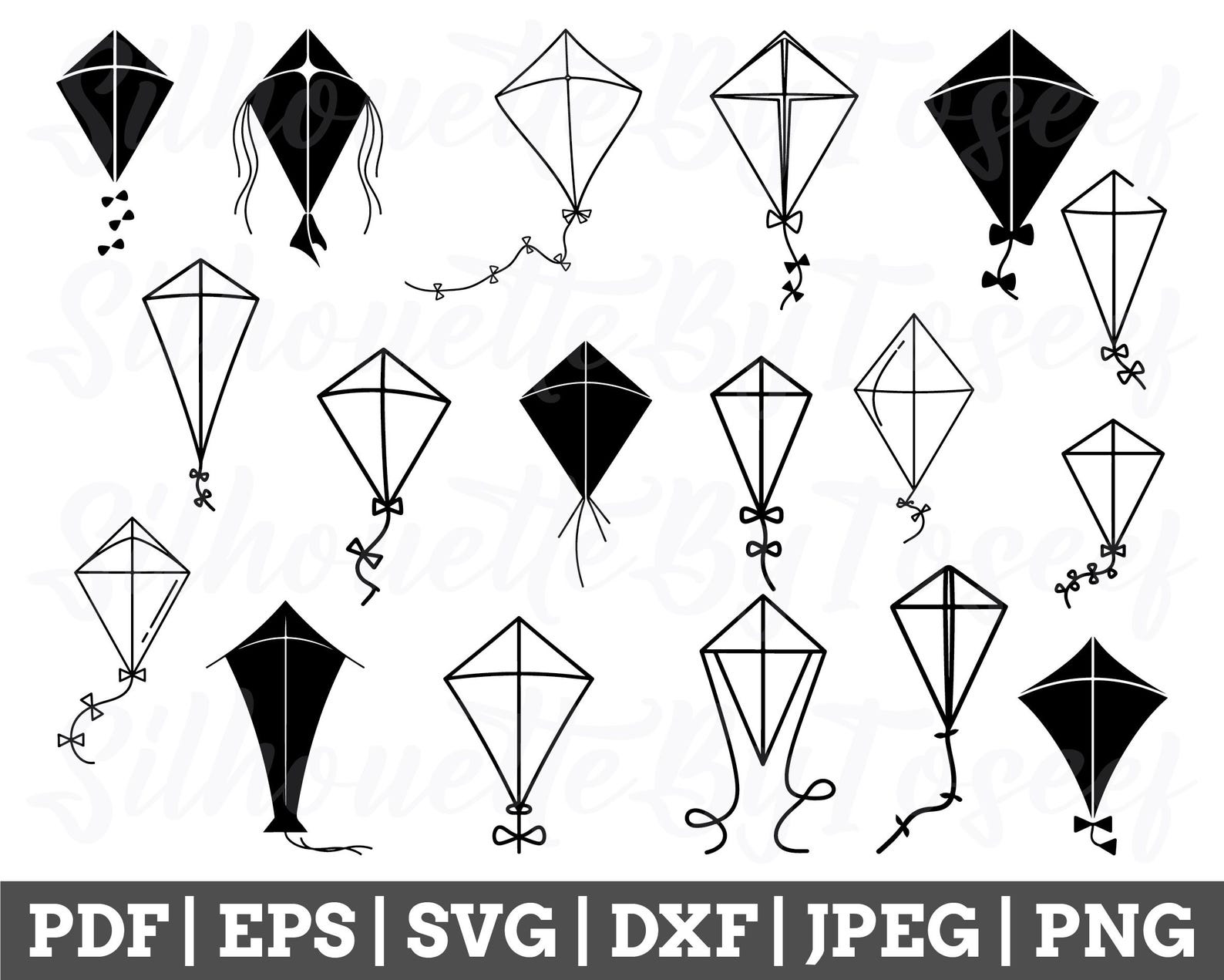 Kite Svg, Kite Cut File, Kite Dxf, Kite Vector, Kite Silhouette, Jpeg ...