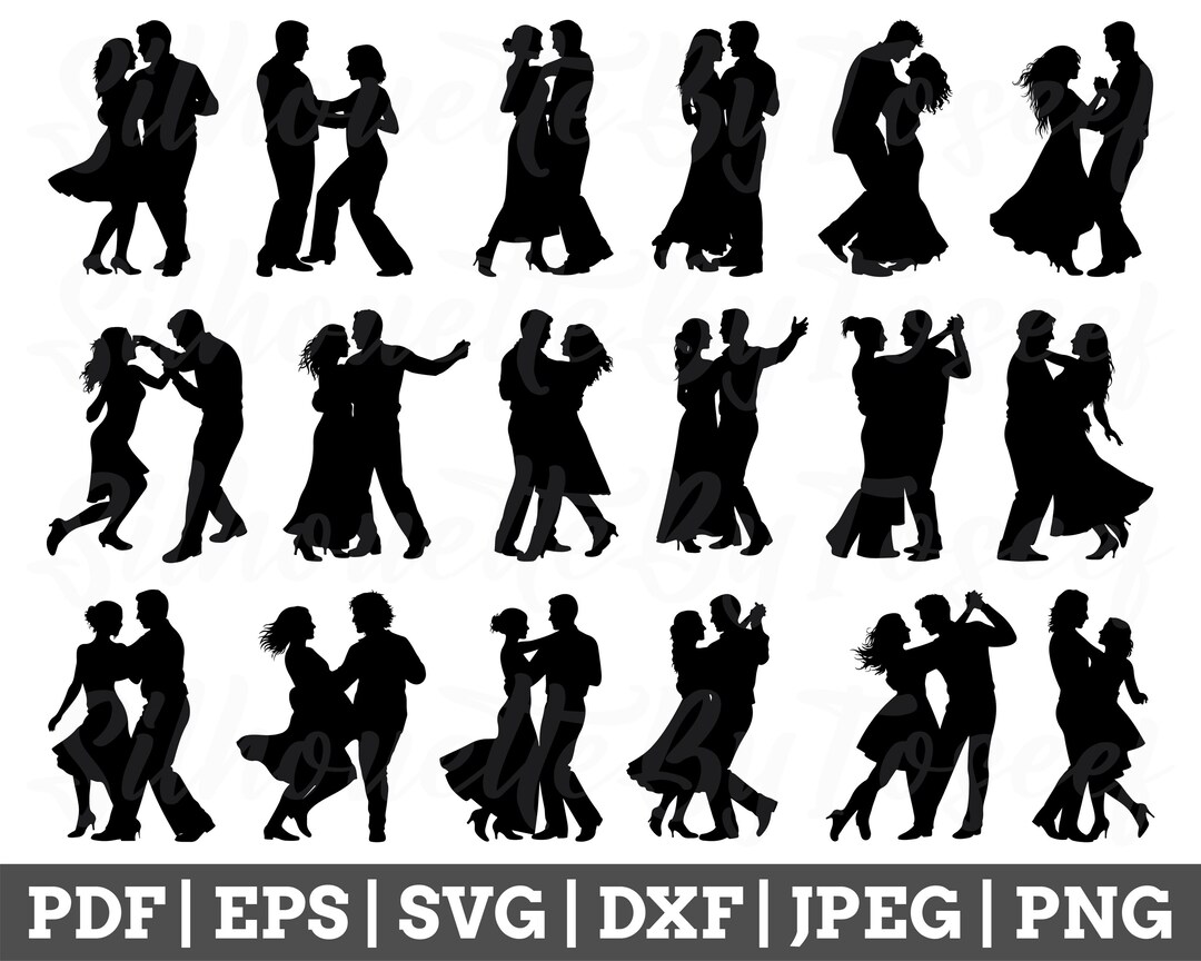 Couple Dancing Svg, Couple Dancing Silhouette, Couple Vector, Couple ...