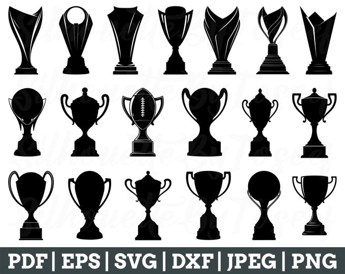 Trophy Silhouette, Trophy SVG, Trophy PNG, Trophy Vector, Prize ...