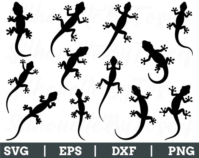 Gecko SVG Clipart, Gecko Silhouette, Gecko Decal, Gecko Vector Image ...