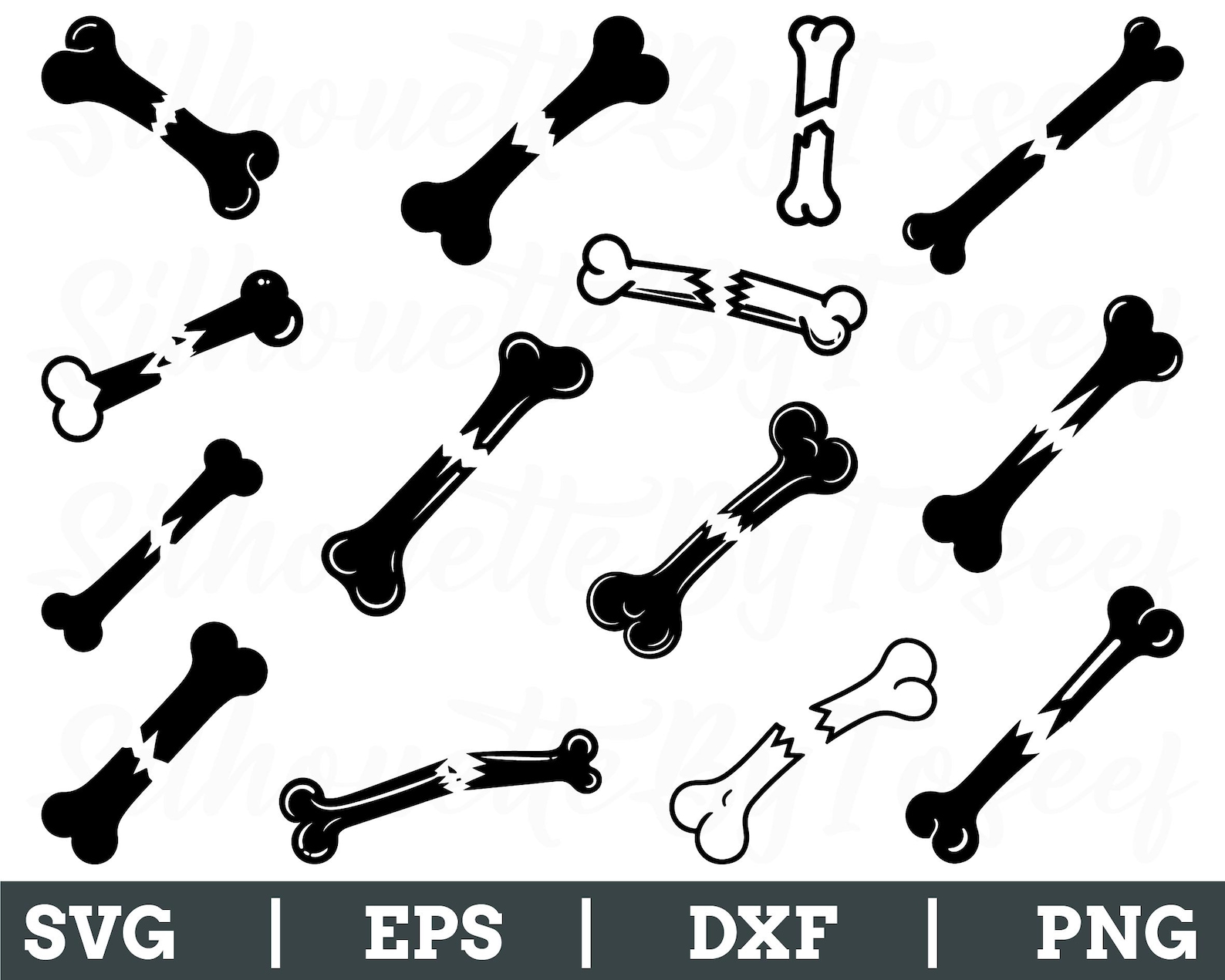 Broken Bones Svg, Broken Bone Silhouette, Broken Bone Vector, Broken ...