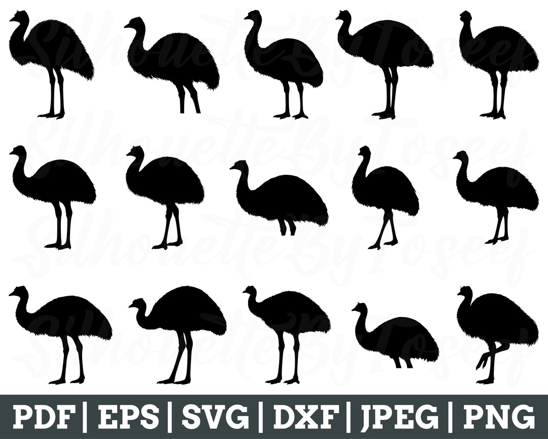 Emu Svg, Emu Cut File, Emu Silhouette, Emu Cricut, Emu Vector, Emu Dxf ...