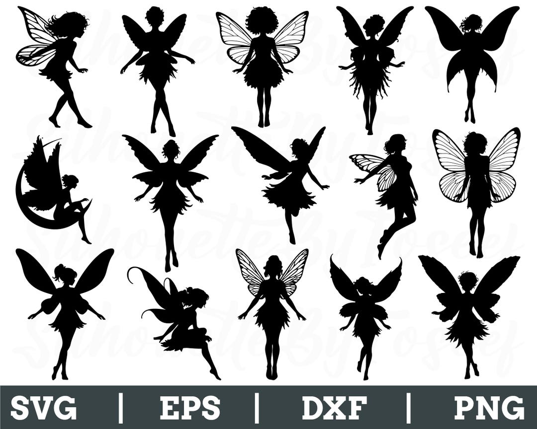 Fairy Svg, Fairy Silhouette, Fair Vector, Fairy Cut File, Fairy Dxf ...