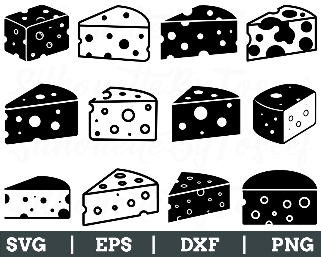 Cheese Slices Svg, Cheese Slice Silhouette, Outlined Cheese Slice ...