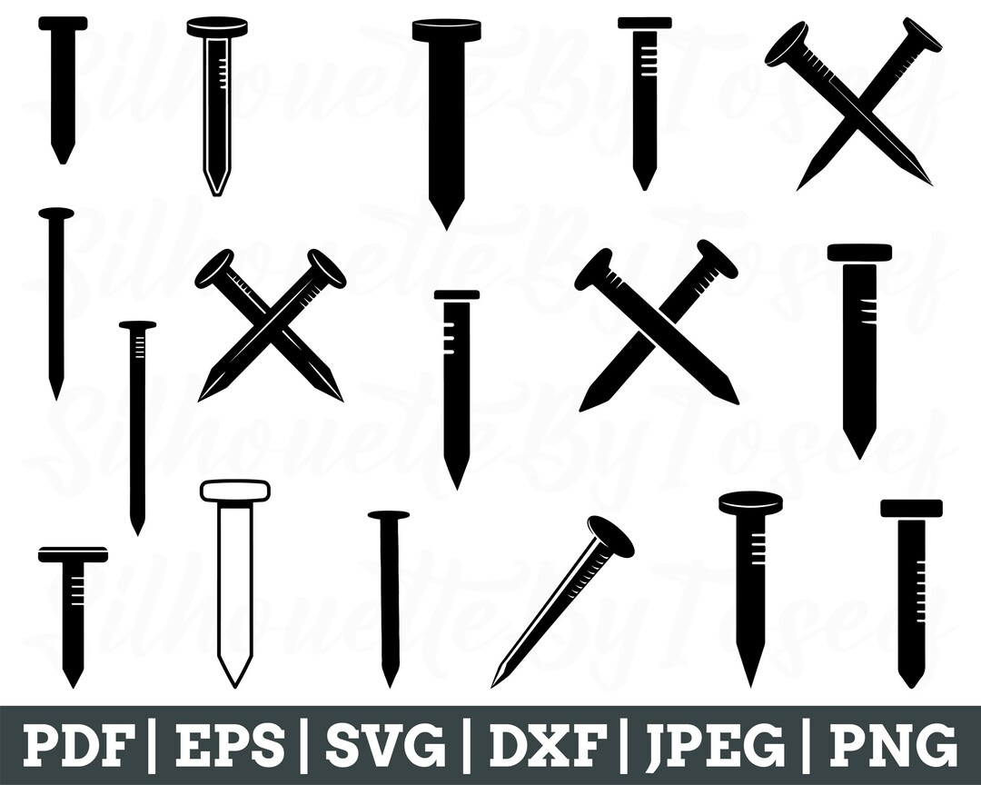 Nail Svg, Nail Silhouette, Nail Cut File, Nail Silhouette, Nail Dxf ...