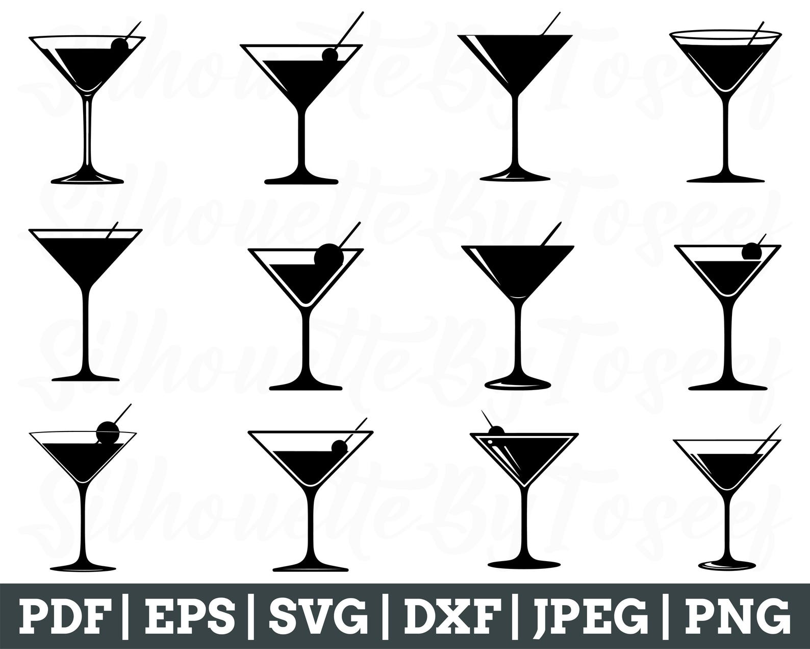 Martini Glass Svg Martini Glass Silhouette Martini Glass Vector Jpeg