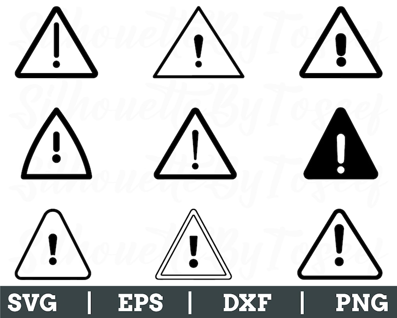 Caution Sign Svg, Caution Symbol Silhouette, Caution Sign Vector, Dxf ...