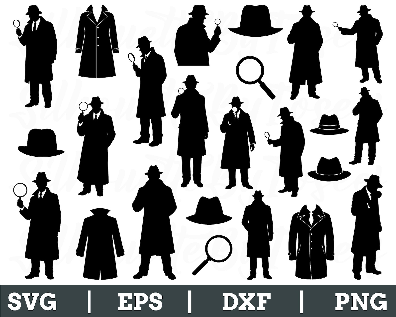 Detective Svg, Detective Silhouette, Detective Vector, Detective Cut ...