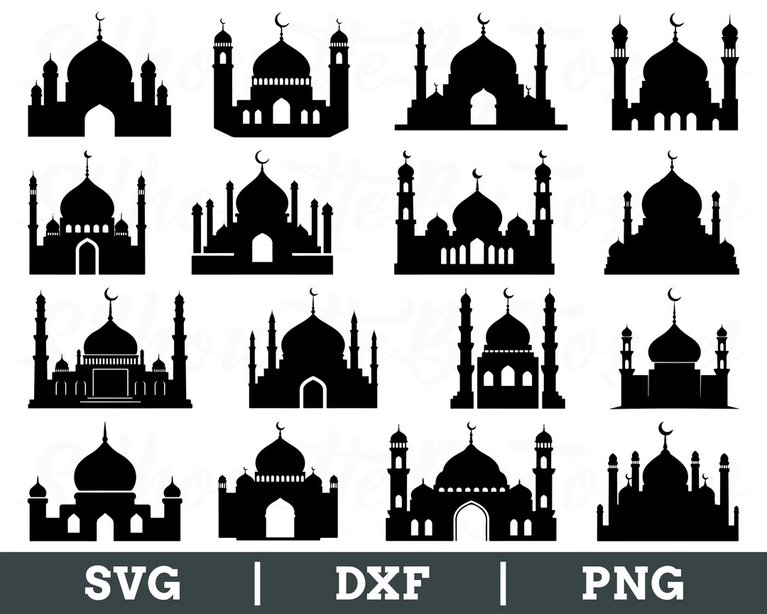Mosque Svg, Mosque Silhouette, Mosque Vector, Mosque Dxf, Png - Etsy