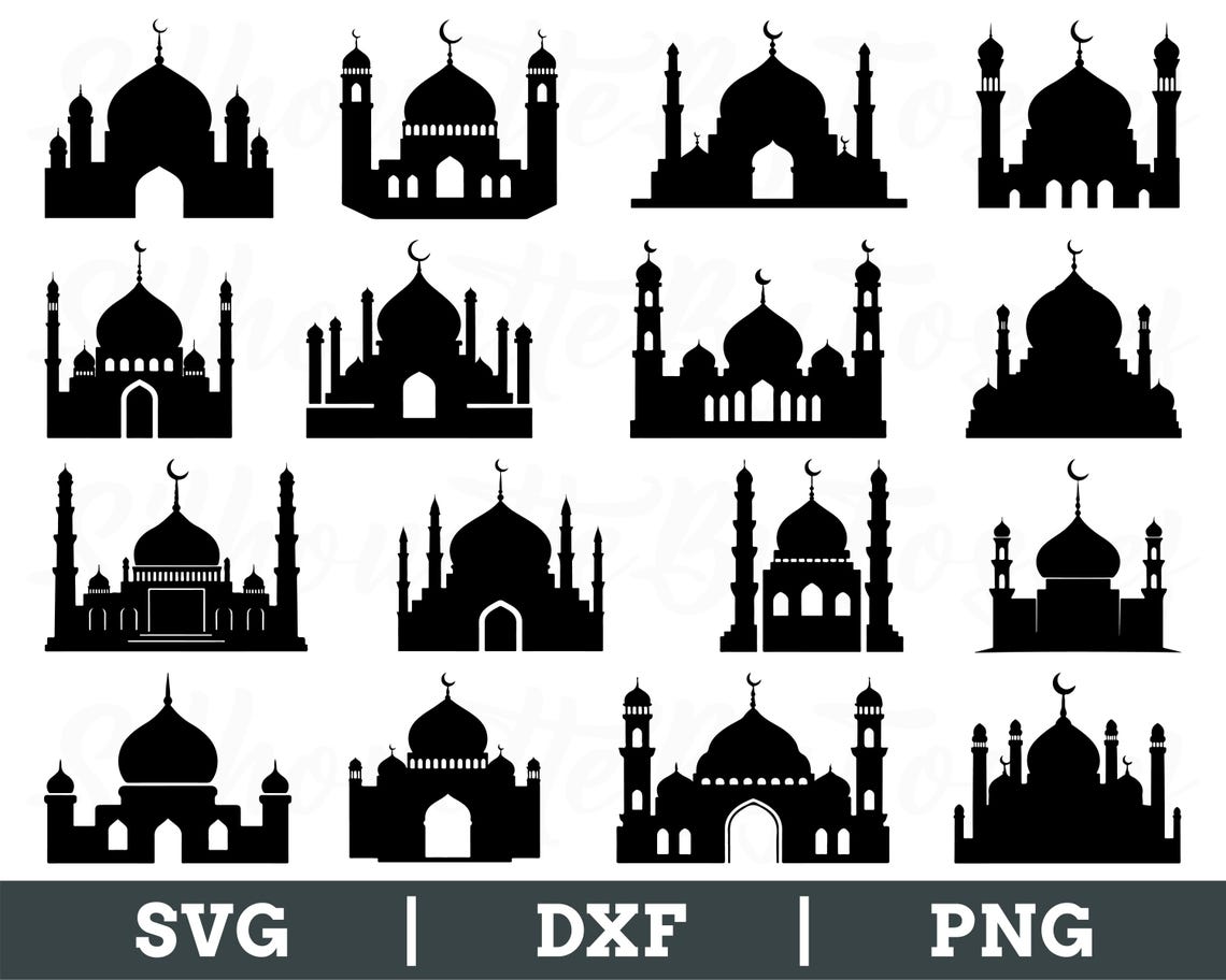 Mosque Svg, Mosque Silhouette, Mosque Vector, Mosque Dxf, Png - Etsy