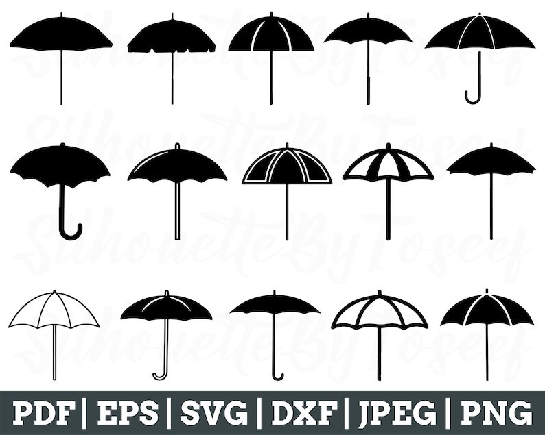 Beach Umbrella Svg, Umbrella Silhouette, Beach Umbrella Cut File, Jpeg ...