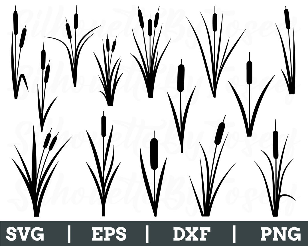 Cattail Svg, Cattail Silhouette, Cattail Vector, Cattail Cut File, Dxf ...