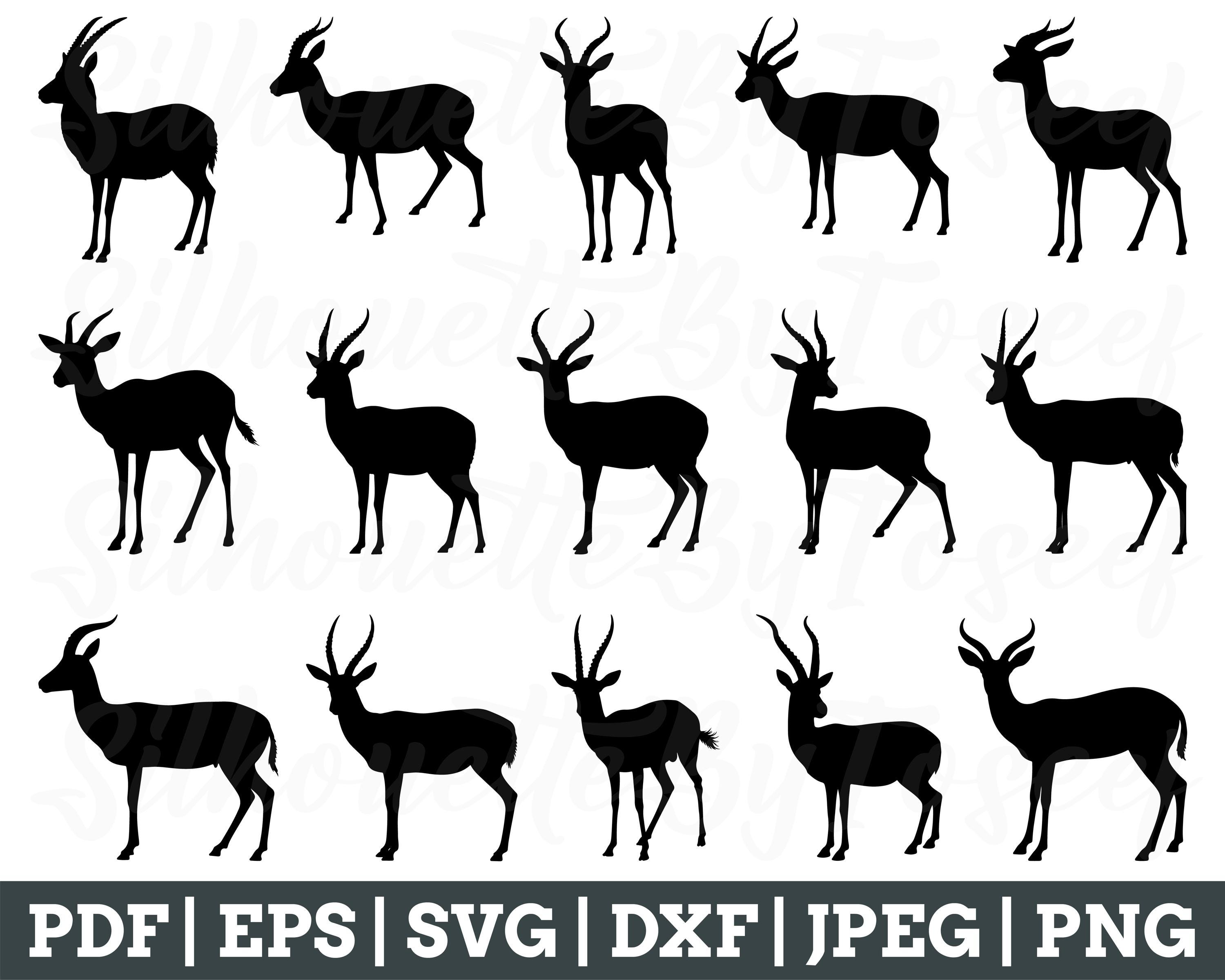 Gazelle Svg, Gazelle Cut File, Gazelle Silhouette, Gazelle Vector, Jpeg ...