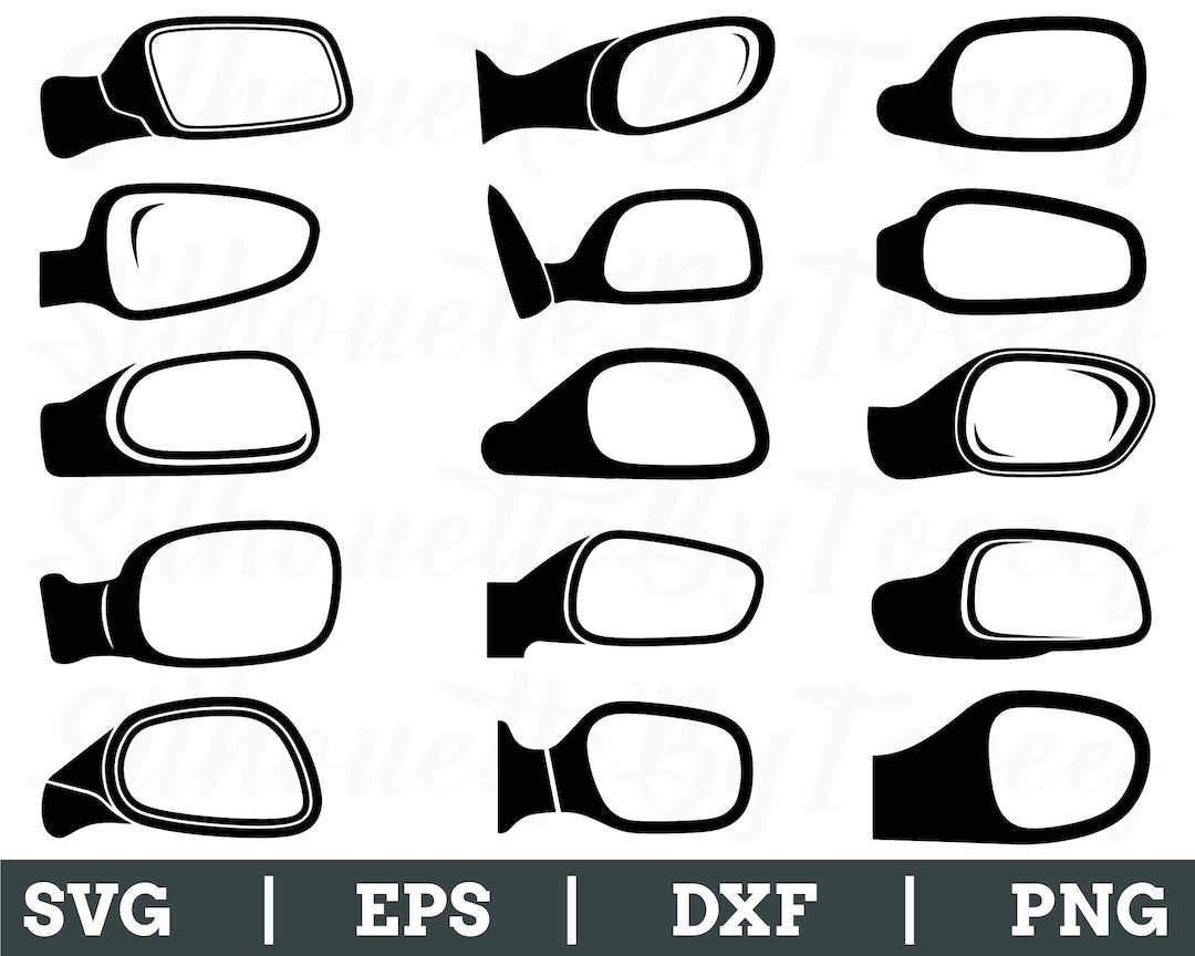 Car Mirrors Svg, Car Mirror Silhouette, Car Mirror Vector, Dxf, Png - Etsy