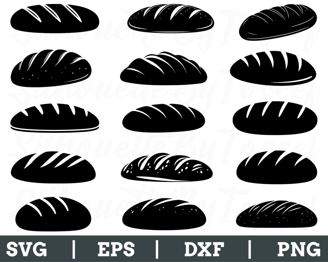 Bread Svg, Bread Silhouette, Bread Cut File, Bread Vector, Dxf, Png - Etsy