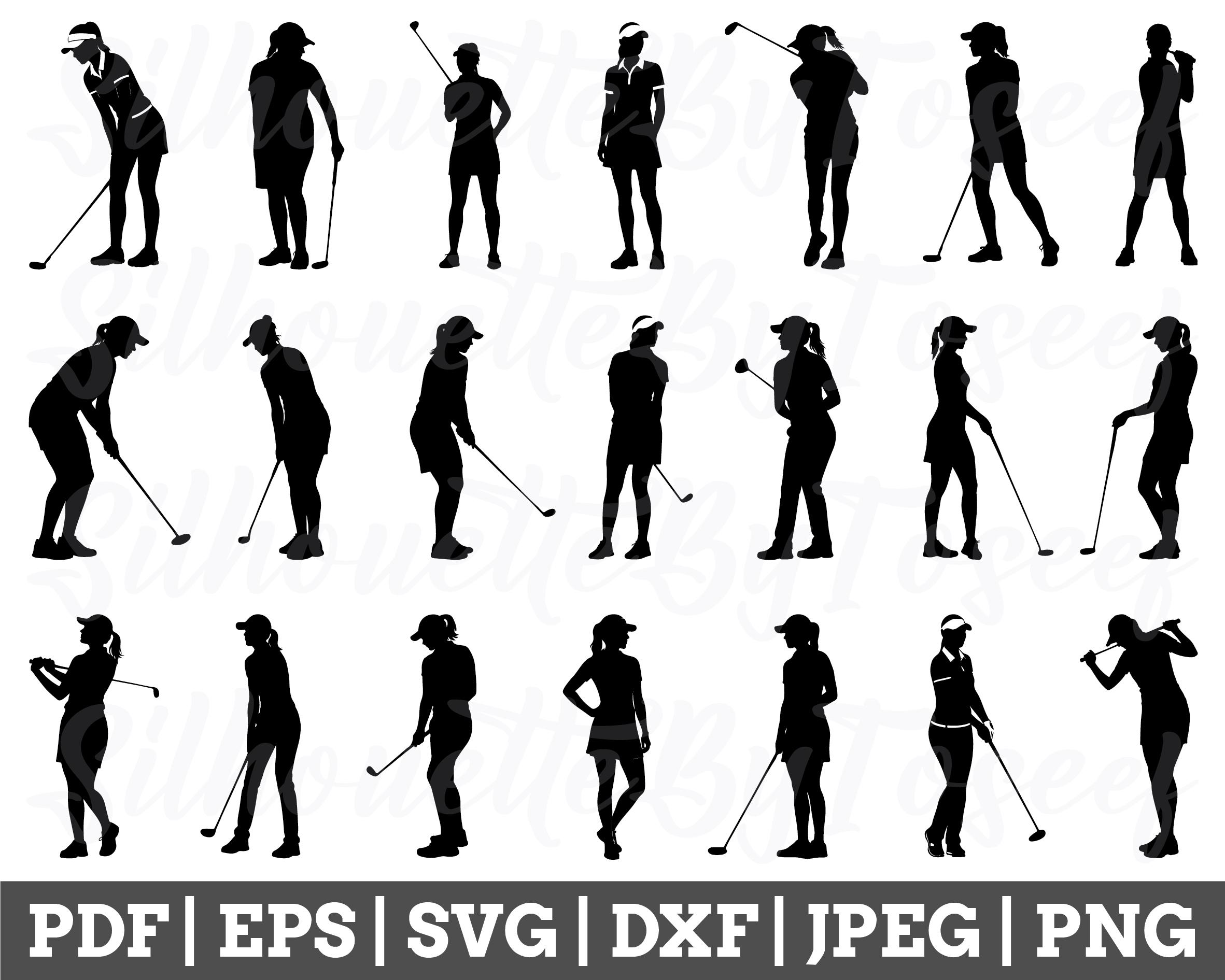 Female Golf Player Svg, Female Golfer Silhouette, Female Golfer Vector ...