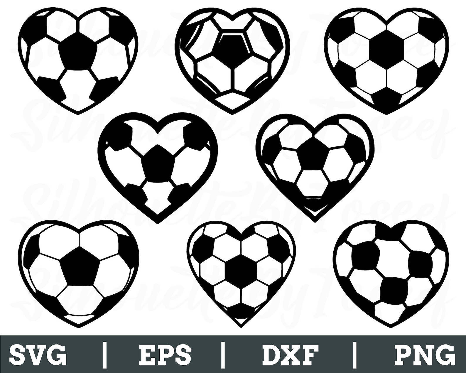 Heart Shape Soccer Ball Svg, Soccer Love, Soccer Ball Silhouette ...