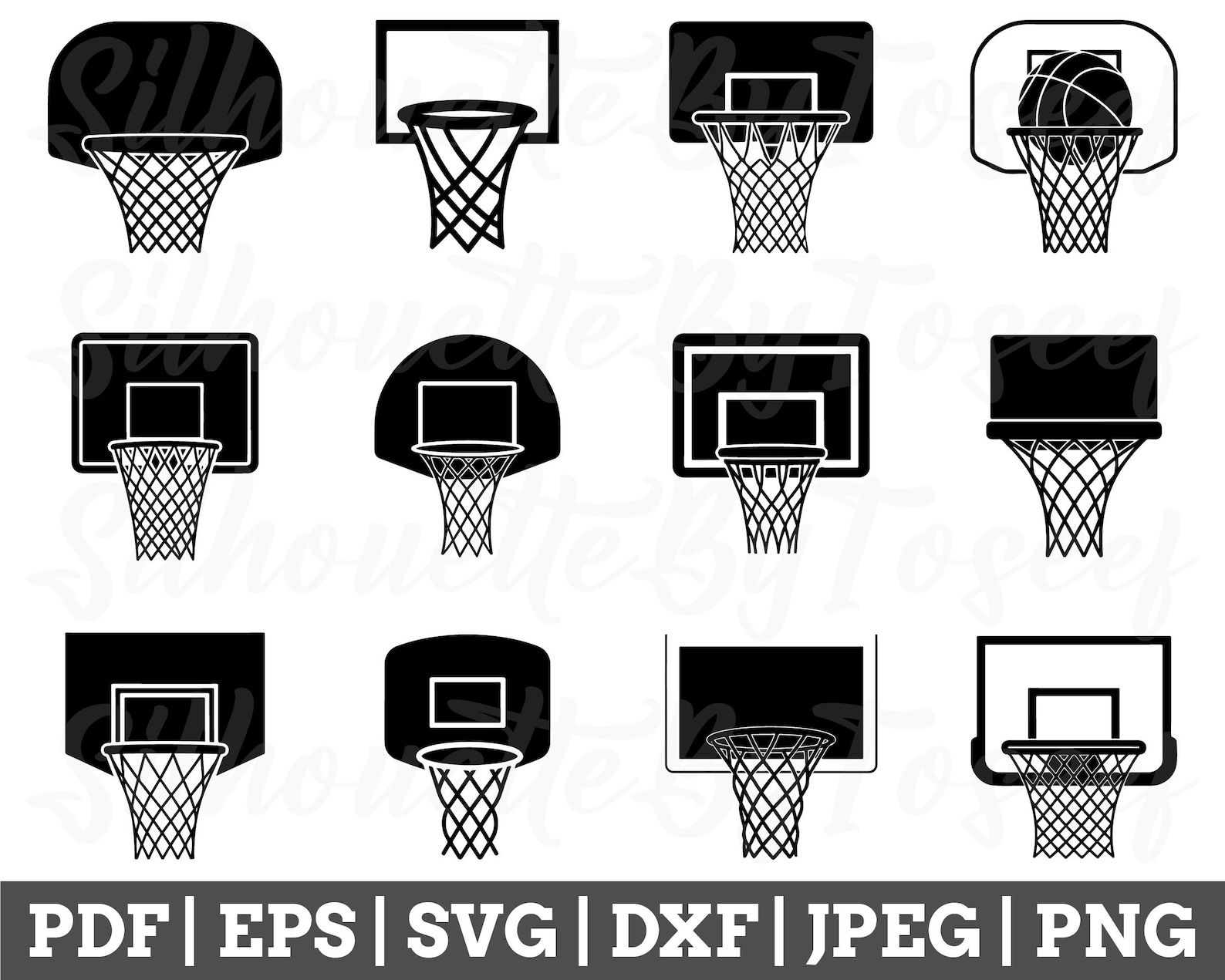 Basketball Hoop Svg, Basketball Hoop Cut File, Basketball Hoop Vector ...