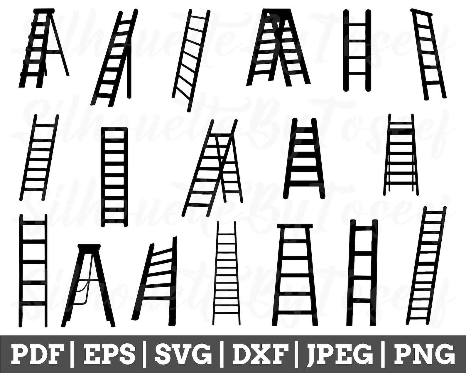Ladder Svg, Ladder Cut File, Ladder Silhouette, Ladder Vector, Ladder ...