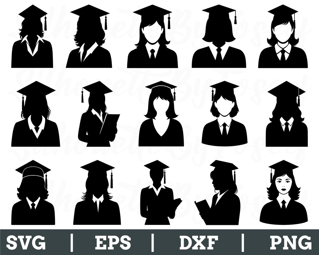 Female Graduation Head Profile Svg, Female Graduate, Graduate Head ...