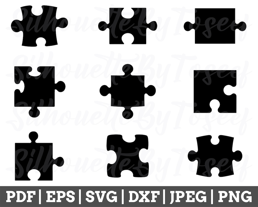 Puzzle Pieces Svg, Puzzle Pieces Cut File, Puzzle Pieces Silhouette ...