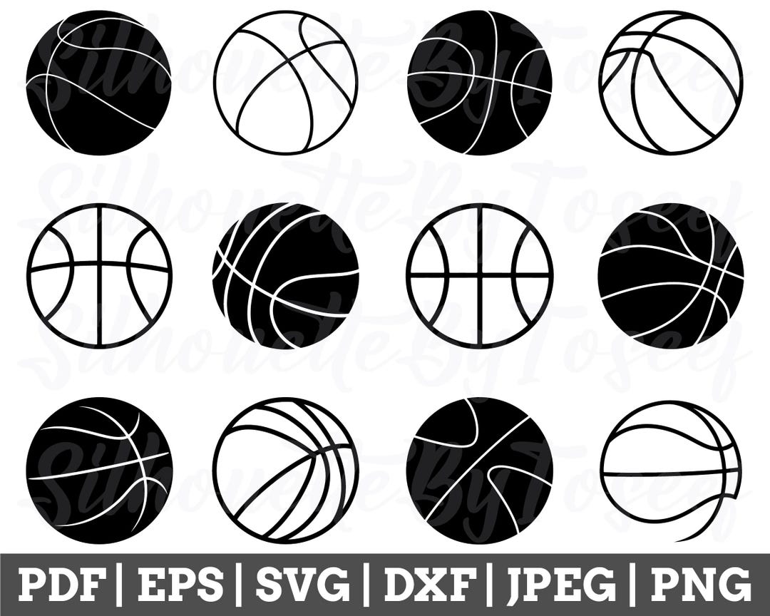 Basketball Svg, Basketball Silhouette, Basketball Cut File, Basketball ...