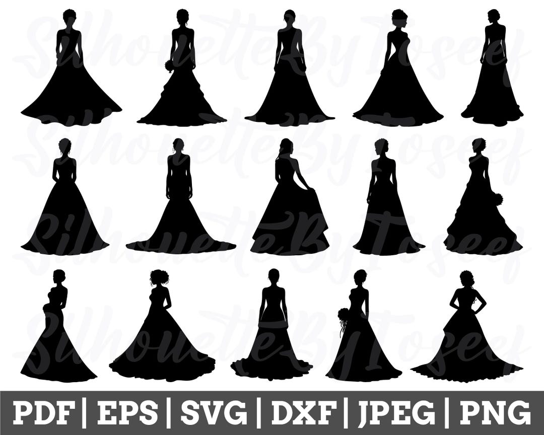 Brides Svg, Brides Silhouette, Brides Cut File, Brides Vector, Bride ...
