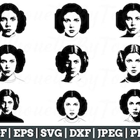 Princess Leia Svg Png, Princess Leia Silhouette Svg, Outline Princess ...