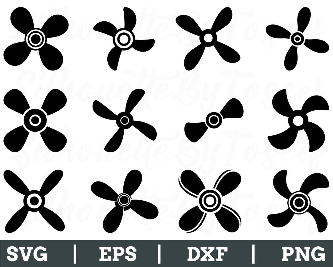 Propeller Svg, Propeller Silhouette, Propeller Cut File, Propeller Dxf ...