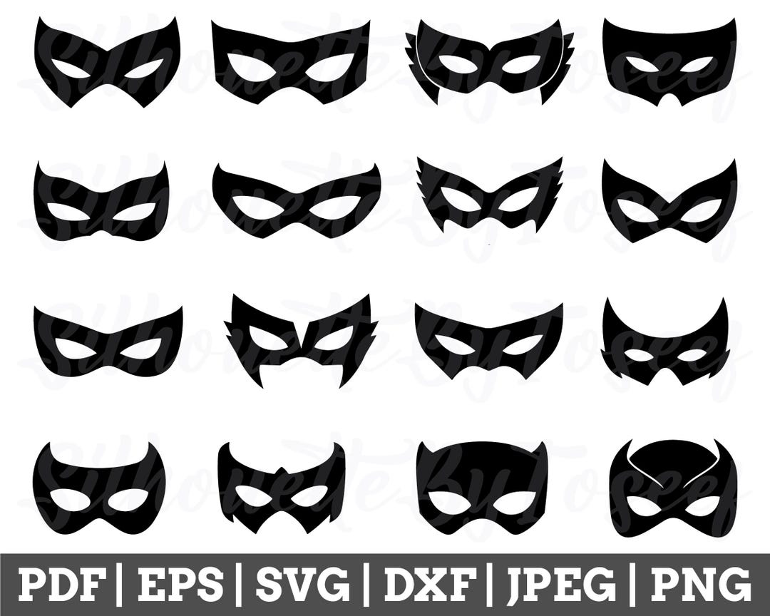 Super Hero Mask Svg, Superhero Mask Silhouette, Mask Cut File, Hero ...