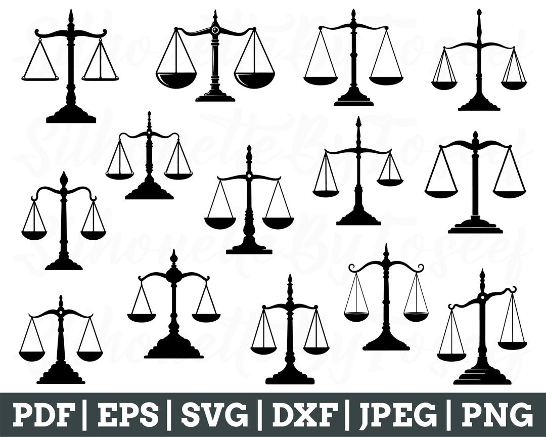 Scale of Justice Svg, Scale of Justice Vector, Scale Silhouette, Jpeg ...