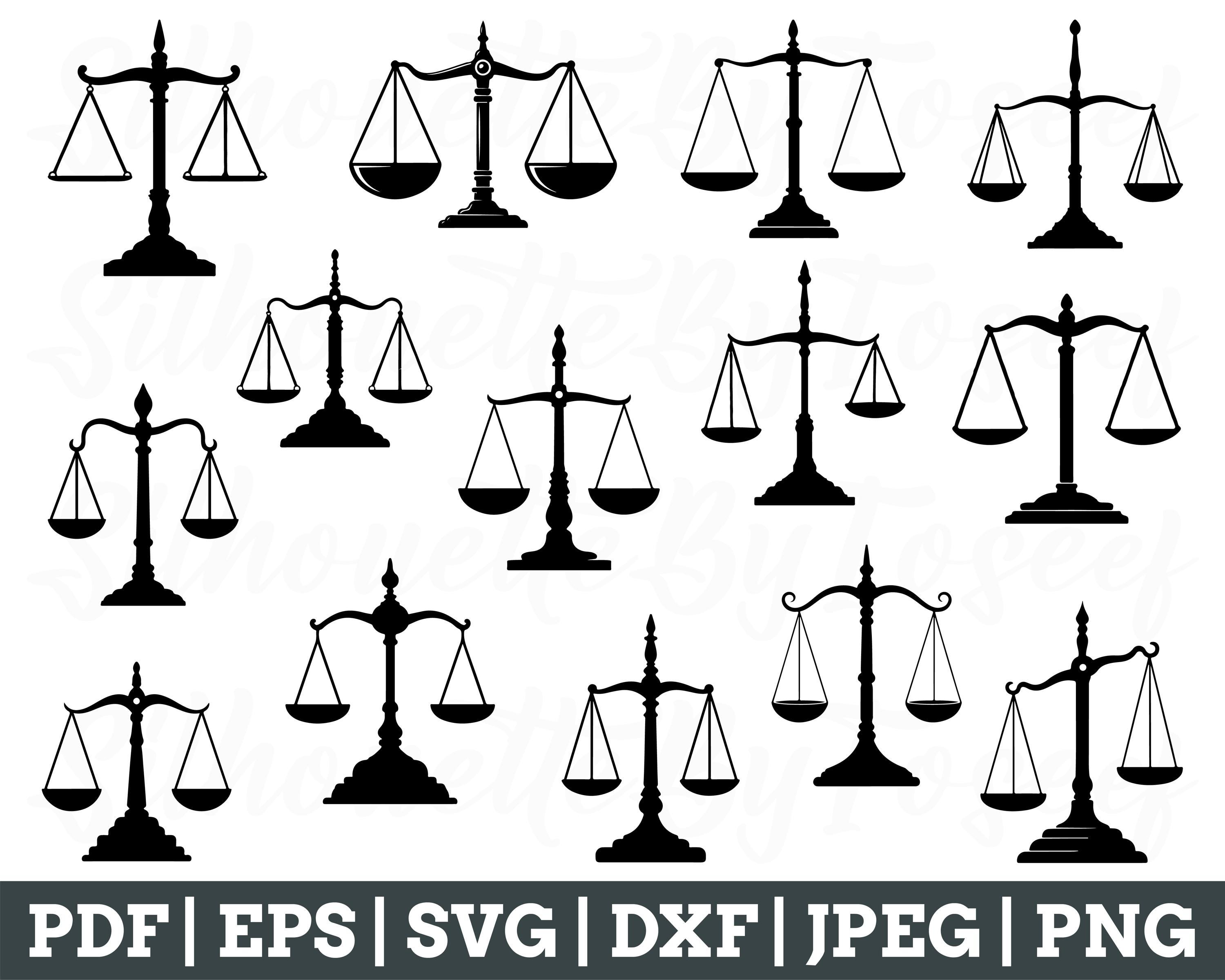 Scale of Justice Svg, Scale of Justice Vector, Scale Silhouette, Jpeg ...