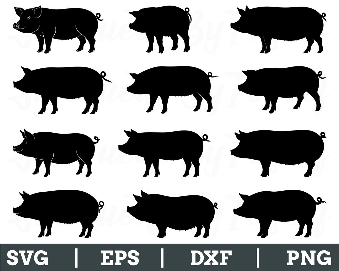 Pigs Svg, Pigs Cut File, Pigs Silhouette, Pigs Vector, Png - Etsy
