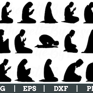 Muslim Praying Svg, Female Muslim Praying Silhouette, Muslim Prayer ...