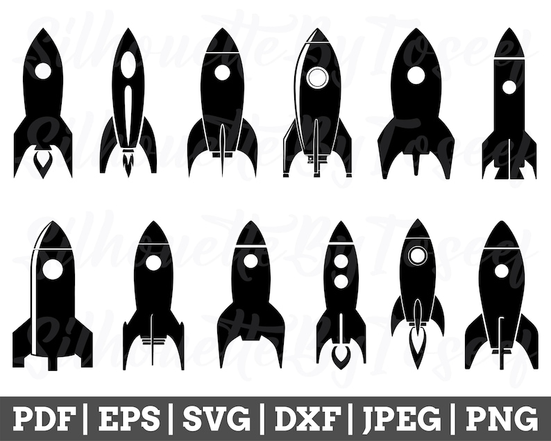 Rockets Svg, Rocket Cut File, Rocket Silhouette, Space Rocket Vector ...