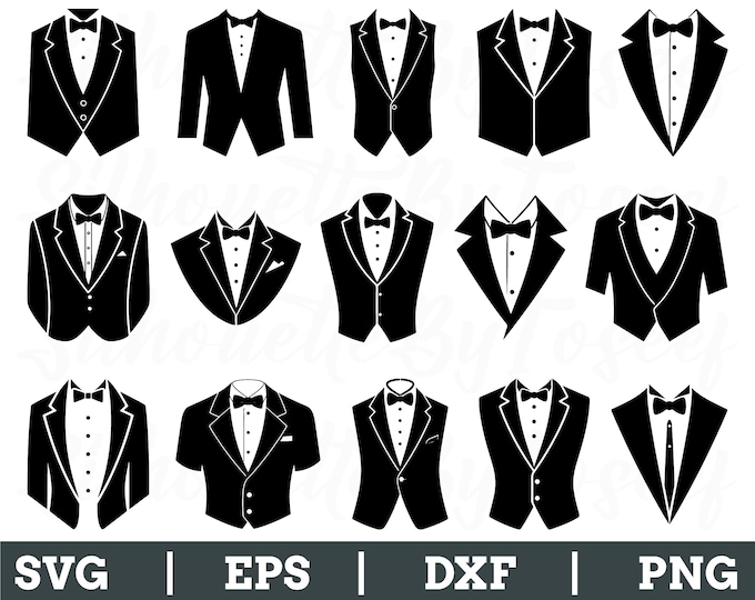 Tuxedo SVG Bundle, Suit Svg, Tuxedo Svg, Tuxedo Dxf, Tuxedo Png, Tuxedo ...
